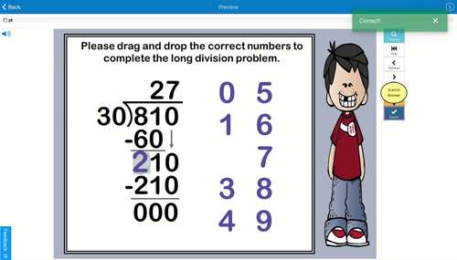 3 Digit by 2 Digit Long Division Boom Cards - Self Correcting and ...