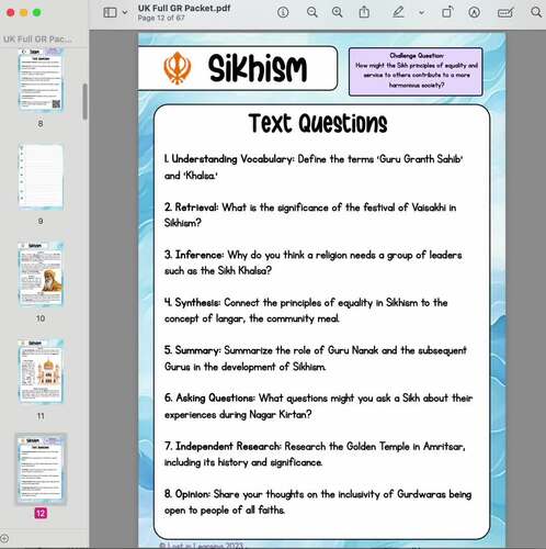 World Religions Mega Pack || Information Text Reading Comprehension ...
