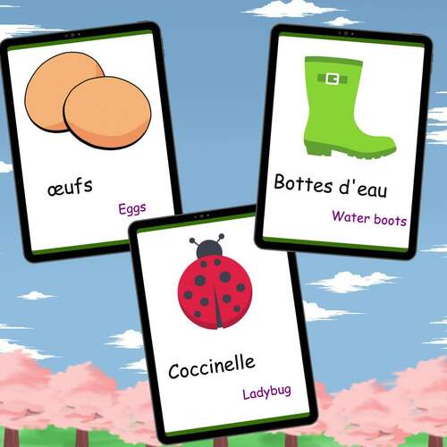 French English Flash cards to Improve Spring Vocabulary - Vocabulaire ...