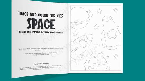 Space Trace and Color for Kids (60 Pages Tracing and Coloring Pages)