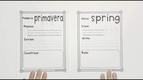 Primavera: centro de escritura y vocabulario | English + Spanish ...