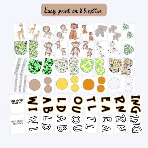 Jungle Back To School Bulletin Board Kit, Animal Bulletin Board, Editable