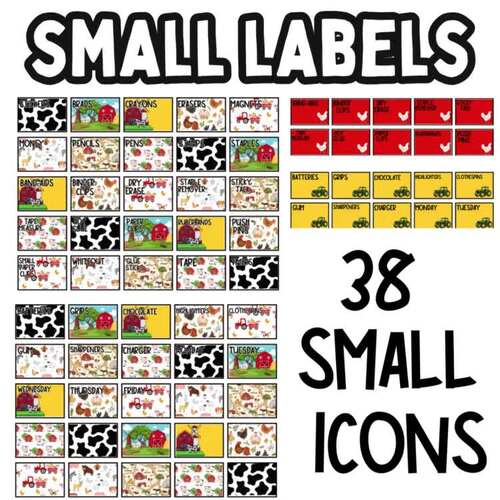 Farm Teacher Toolbox Labels with Editable Farm Templates Included