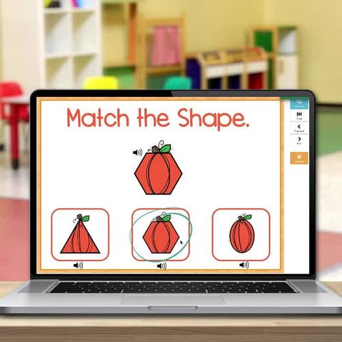 Matching 2D Shapes Boom Cards - Fall Halloween Shapes Recognition Audio ...