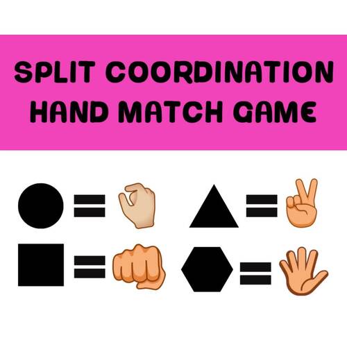 Split Coordination Hand Match Game Fine & Gross Motor Skills for Pre-K ...
