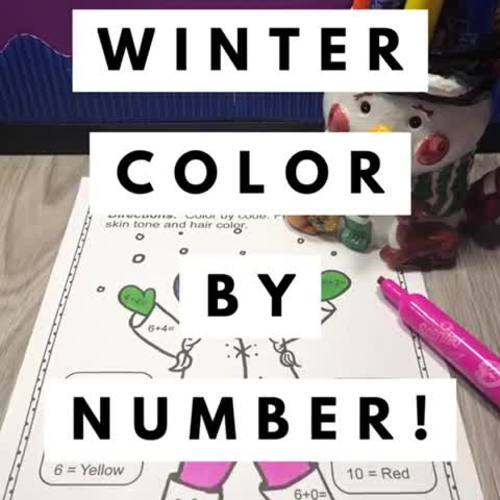 Winter Color By Number Addition by Fern Smith's Classroom Ideas | TpT