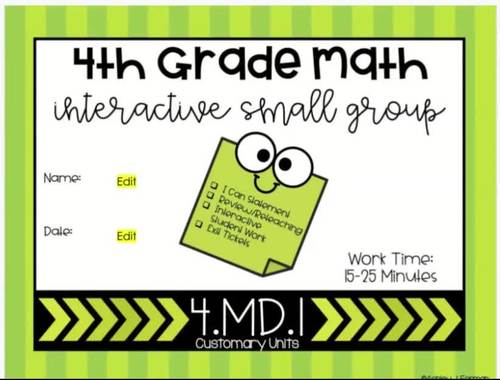 4th Grade Math 4.MD.1 Customary Units Digital Guided Math | TPT