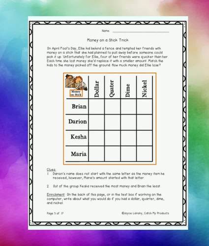 April Fool's Day Logic Puzzles and Critical Thinking by Catch My Products