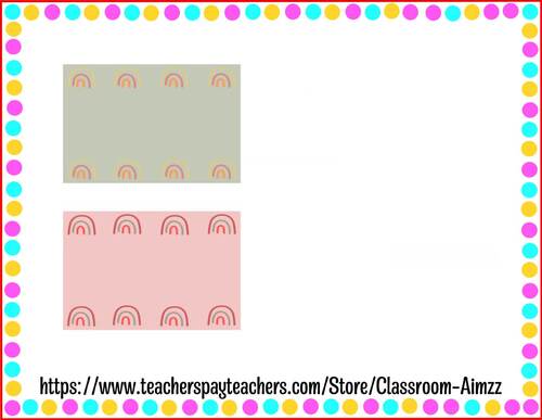 Student nametags, Boho Rainbow Student Name Plates, Editable Student Labels