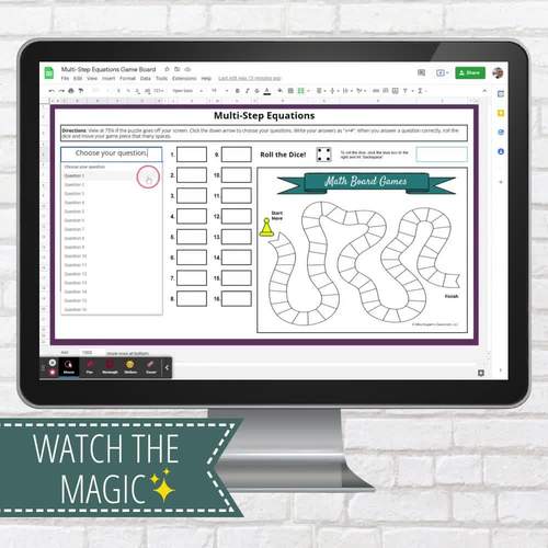 Multi Step Solving Equations Game by Miss Kuiper's Classroom | TPT