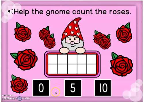 Boom Cards™ Valentine Gnome Counting to 20 by Leigh's Library | TPT