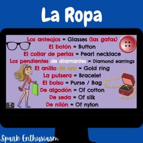 Spanish Clothing Digital Unit - Video Project, Lessons & Games - La Ropa