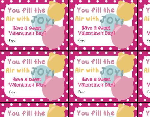 Airheads Valentine's Day Gift Tag- You fill the Air with JOY! Have a ...