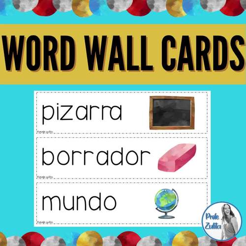 46 Spanish School Supplies Word Wall Cards | Vocabulary Cards by Profe ...