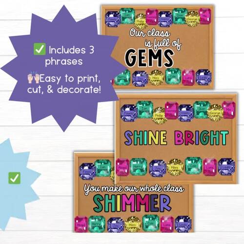 Jewel-Toned Door Decor & BULLETIN BOARD KIT "You make our whole class ...