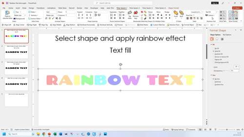TpT Store Tools for TpT Sellers - Rainbow Text - Time Savers Add-in for PPT