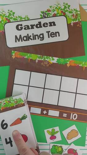 Garden Make Ten Math Morning Tub Center by ElemenoPreK | TPT