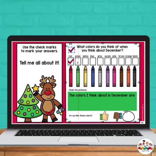 Kindergarten December Activities for Google Classroom™ Distance Learning