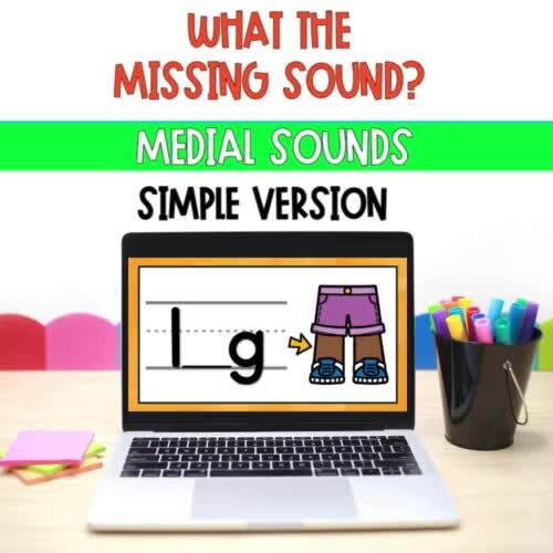 What's the Missing Sound? - Medial Sound Slides, Task Cards, and Worksheets