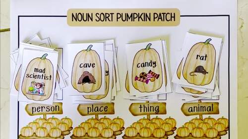 Halloween Noun Sort & Writing Activities | Differentiated ELA Grammar ...