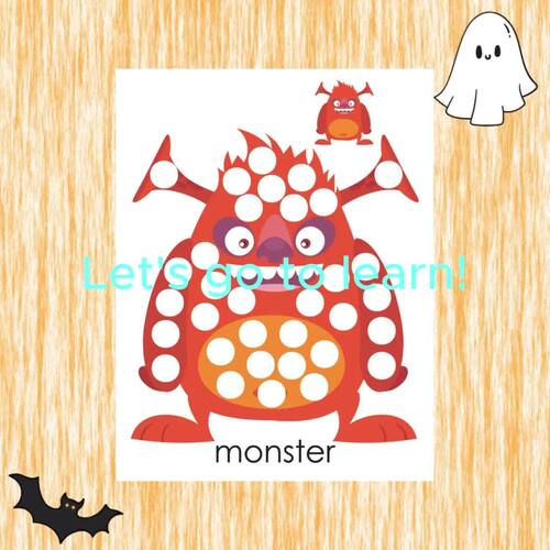 Halloween Dot Painting, Do a Dot Worksheets, Fine Motor Activity, Crafts