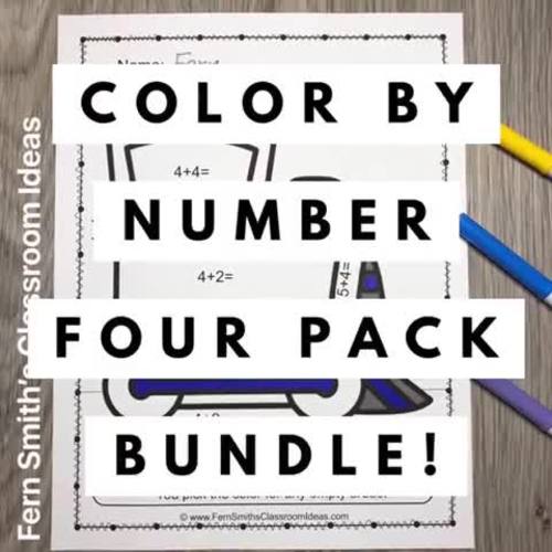 Addition Subtract Multiplication and Division Color By Number Bundle