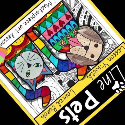 Element of LINE PETS inspired by Laurel Burch one day art lesson K ...