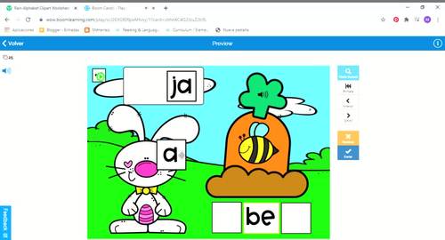 BOOM CARDS Pascua: Lectura de sílabas | Easter Digital Resources in Spanish