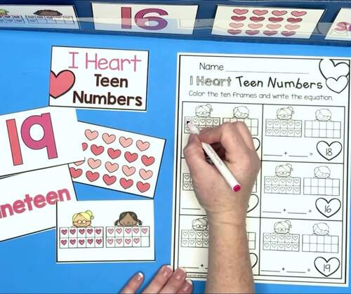 Teen Numbers Kindergarten Task Cards Decomposing Numbers Base Ten ...
