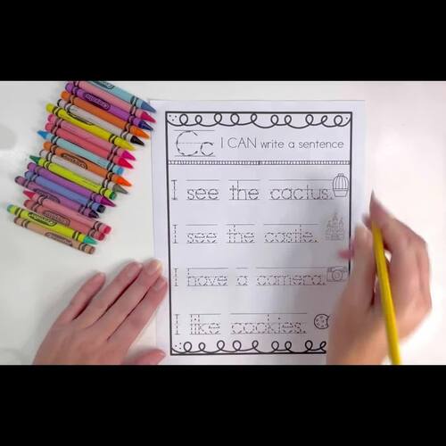 Sentence Writing Practice | Writing Center Activities Kindergarten and ...