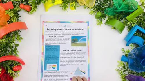 Light Rainbow 2nd Grade Nonfiction Reading RI2.1 RI.2.2 RI.2.5 PLUS RI.2.9 W.2.8