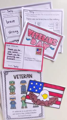 Veterans Day | Mini Lesson | Craft | Writing | Booklet | Thank You Letter
