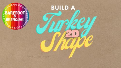 Turkey Shape Clipart | Thanksgiving Clipart | Build a 2D Shape | TPT