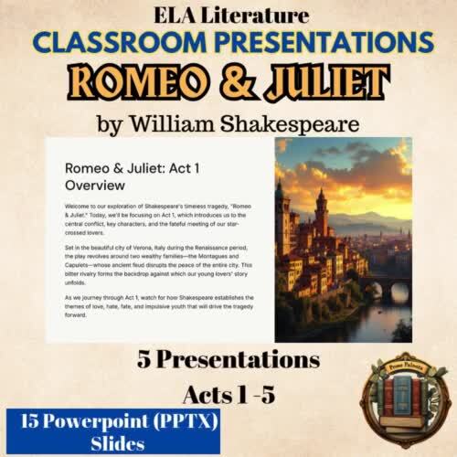 ROMEO & JULIET by William Shakespeare * ELA Literature PPT ...