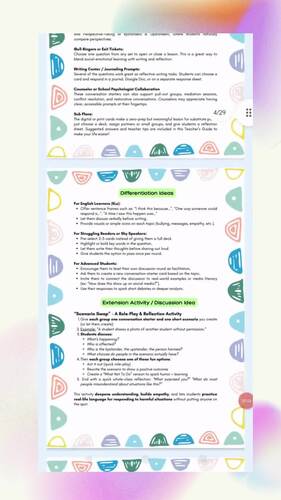 Bullying Prevention Conversation Starters Cards Debate | SEL Activities ...