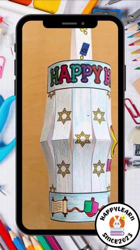 Hanukkah Paper Lantern & Coloring Craft – Fun Holiday Activity for Kids