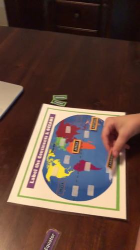 Label the Continents & Oceans (Hands-On) 2nd - 4th Grade by The Kinderlady