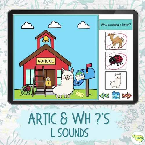 Articulation Boom Cards™ L Sound Pictures and WH Questions | TpT