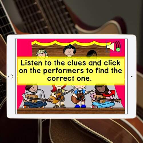 Listening comprehension Boom cards with audio only | The Guitarists
