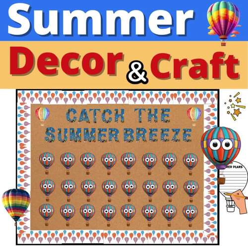 Summer Hot Air Balloon Decor Set and Craft Resource Activity by DadsDesigns
