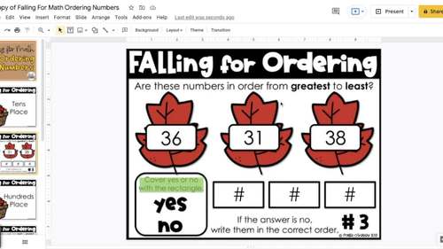 Fall Math Activity - Comparing & Ordering Numbers Task Cards - Fall ...