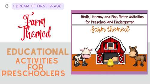 Farm Themed Centers /Activities /Printables for Preschool PreK | TPT