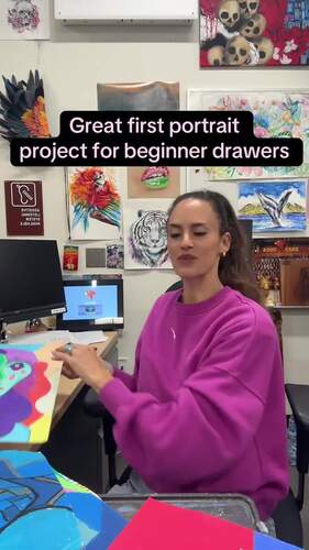 Picasso Cubist Portrait Art Lesson | Oil Pastel Self Portrait Project