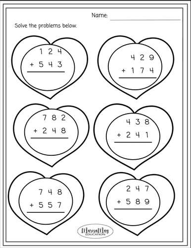 Elementary Math (3rd & 4th grade) - Valentine's Themed Fun Activity ...