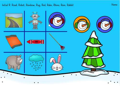 Digital Winter Articulation Tic Tac Toe Game by Jennie's Speech Room