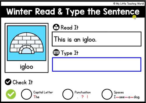 Seasonal Read & Type the Sentence Boom Cards Bundle by My Little ...