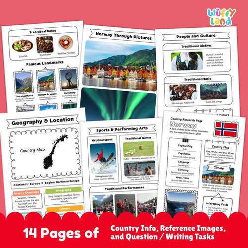 Norway Country Study | Geography Research Project & Printable Worksheets