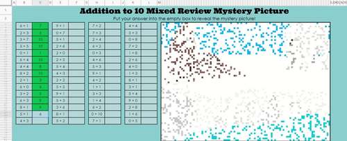 Digital Mystery Picture for Addition to 10 | Winter Addition Facts ...