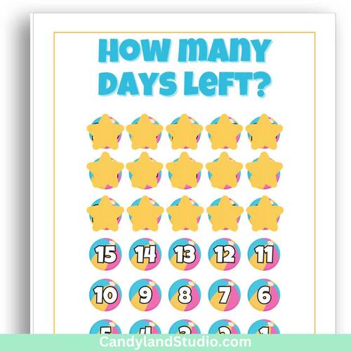 End of School Summer Printable Pack, Countdown, Bucket List, Coloring Pages