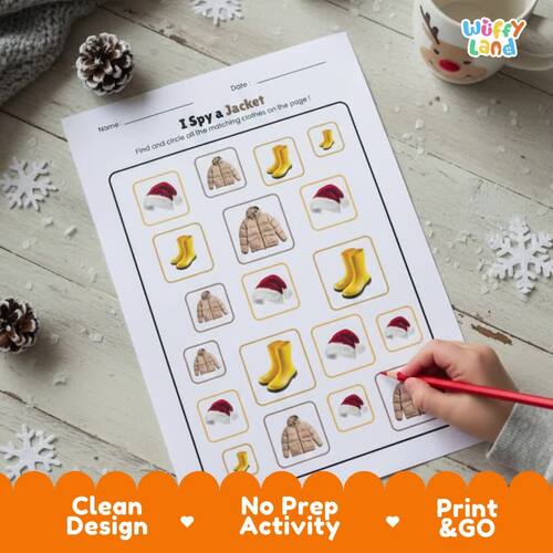Winter Clothes I Spy Game | Winter Clothing Activity | Printable Winter ...